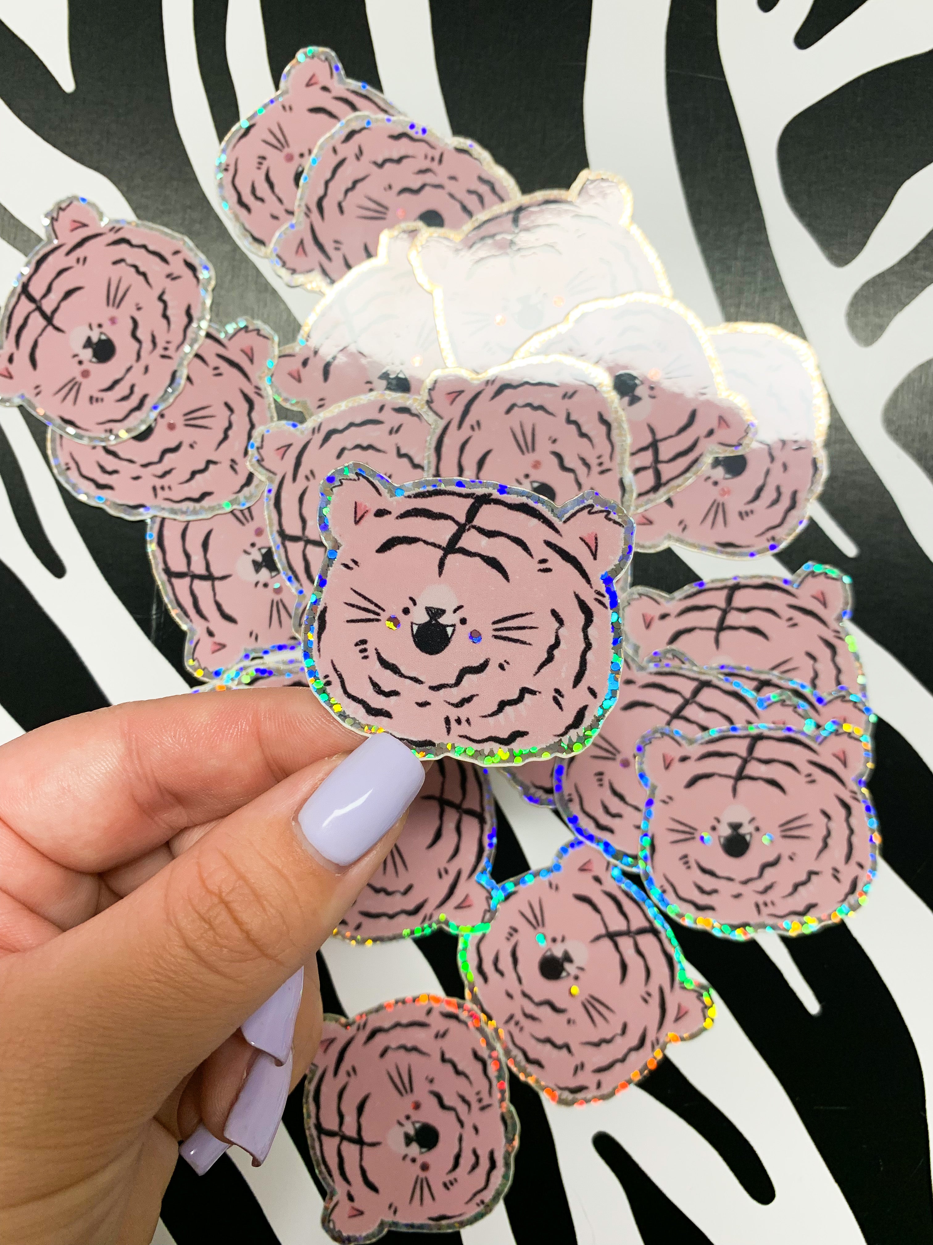 Glitter Angry Tiger Sticker – Amy Mariah